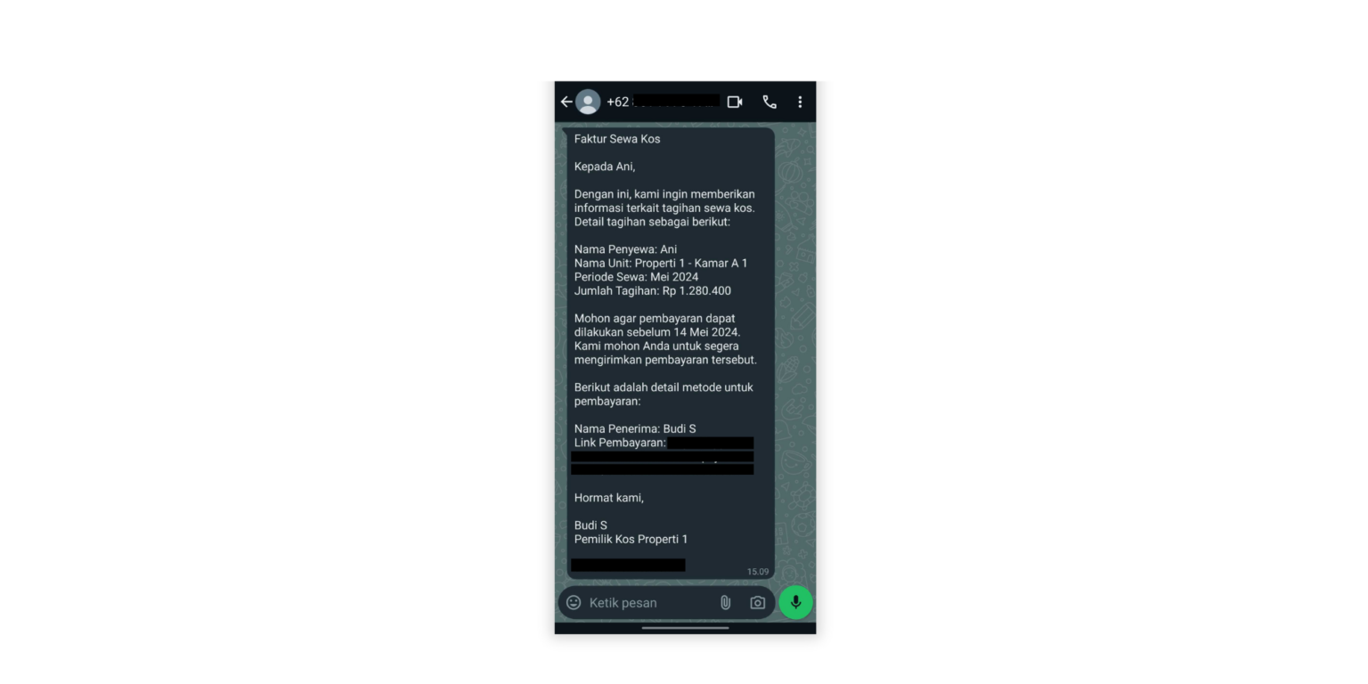 Cara mengirim tagihan manual – SuperKos