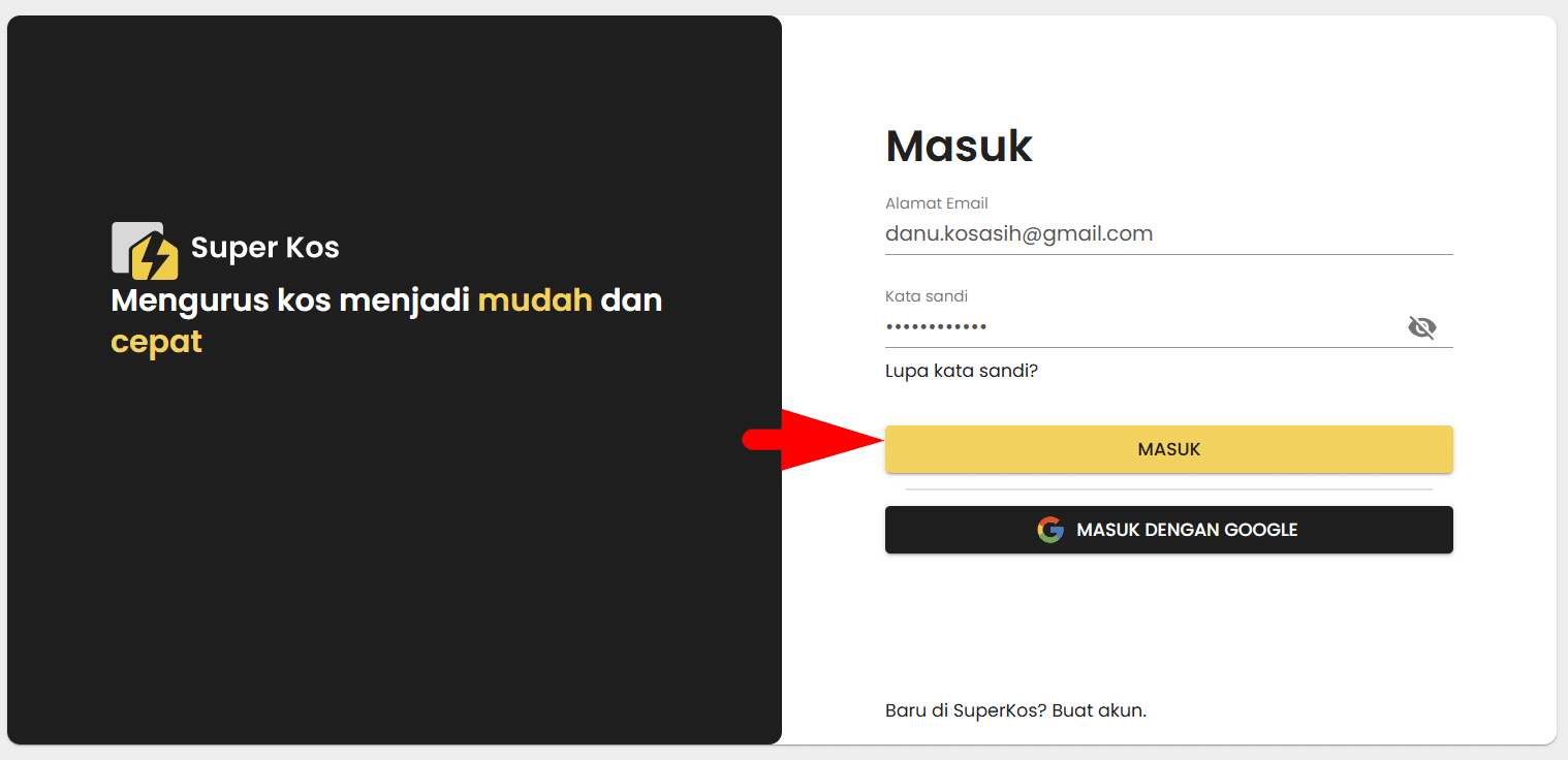 Cara mendaftar akun Superkos - SuperKos
